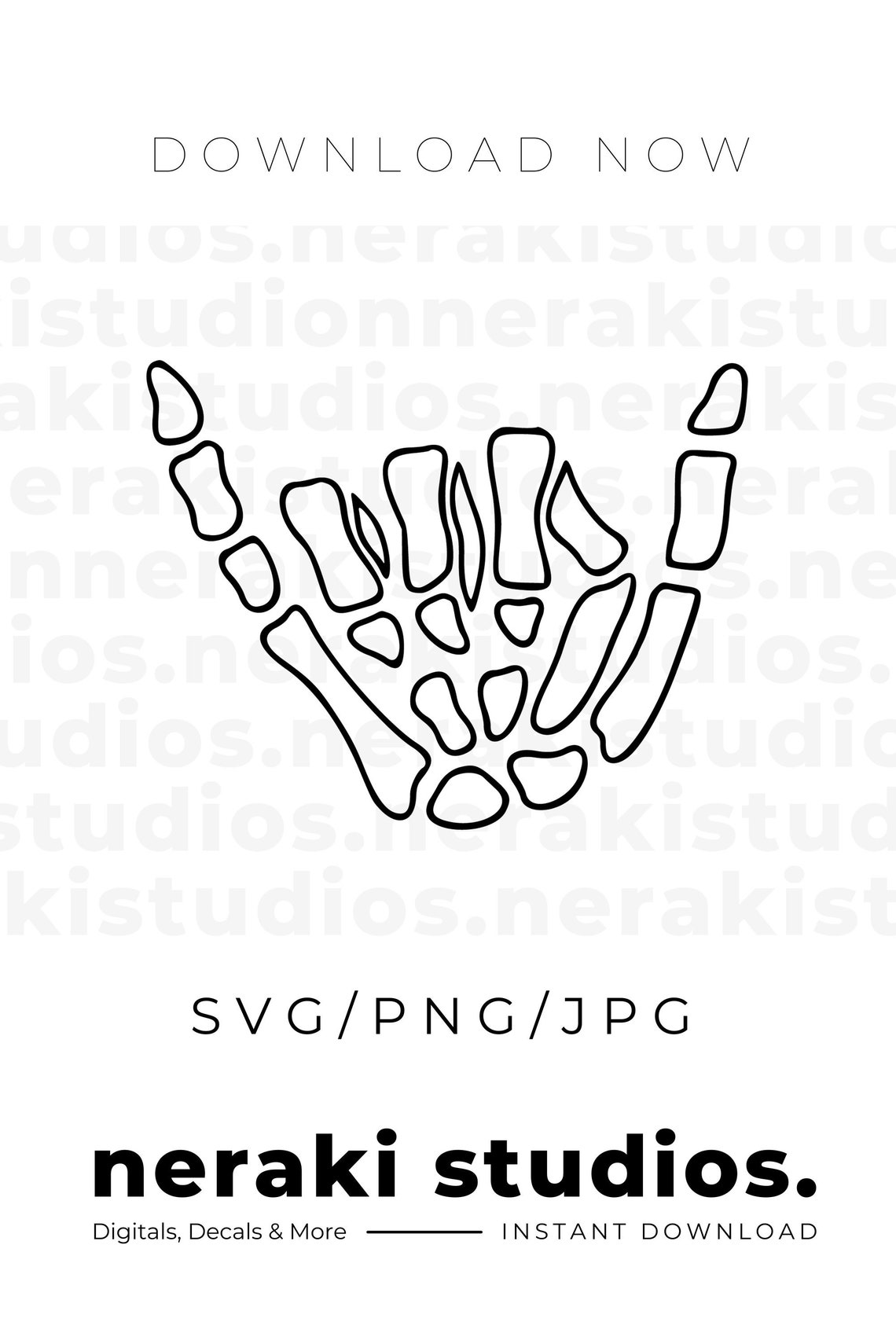 Skeleton Shaka Sign SVG Skeleton Hand Svg Digital/instant - Etsy