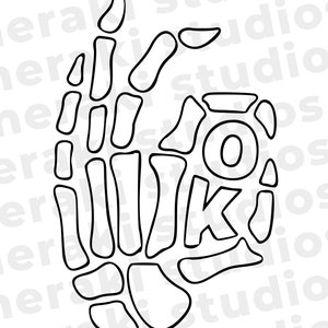 Okay Hand Sign Skeleton SVG, Ok Signal SVG, Skeleton Typography SVG ...