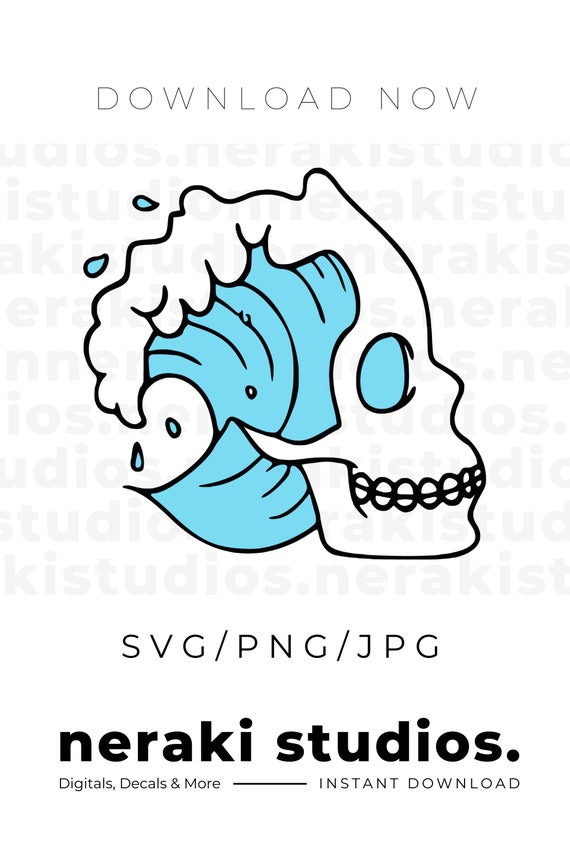 Summer Wave Skull SVG Summer Skeleton SVG Surf SVG Ocean | Etsy