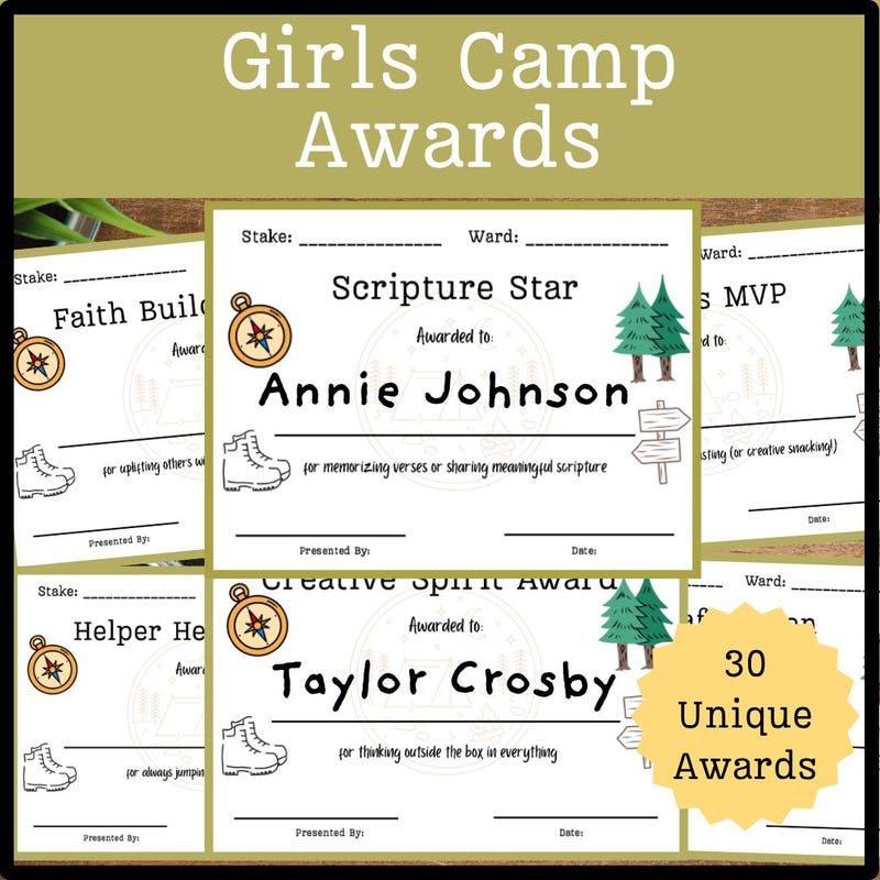 Girls Camp Awards - Etsy