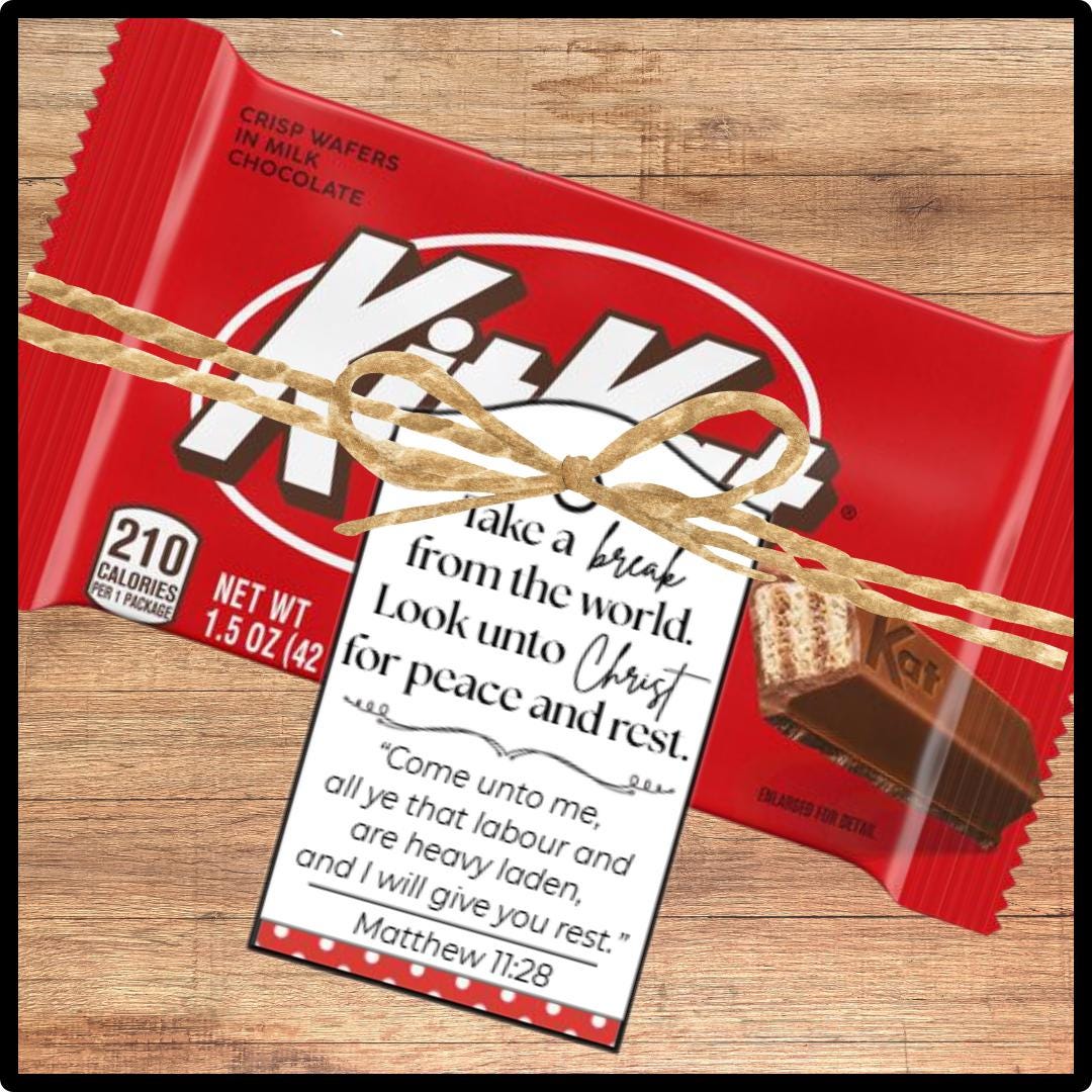 Take a Break, Kit Kat Gift Tag – Christian Printable Treat Tag, LDS ...