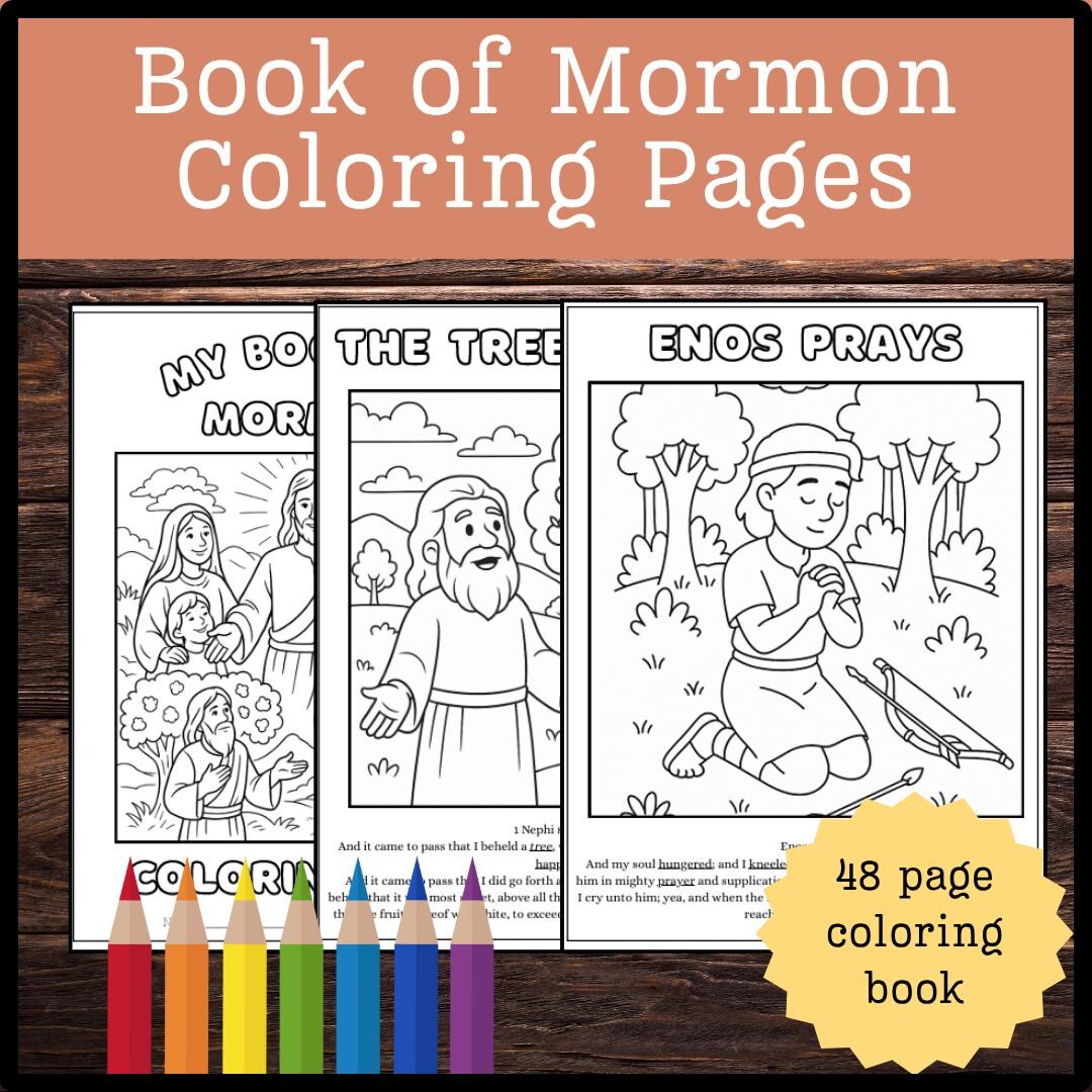 Book of Mormon Coloring Book | 48 Kid-friendly Scripture Pages (digital ...
