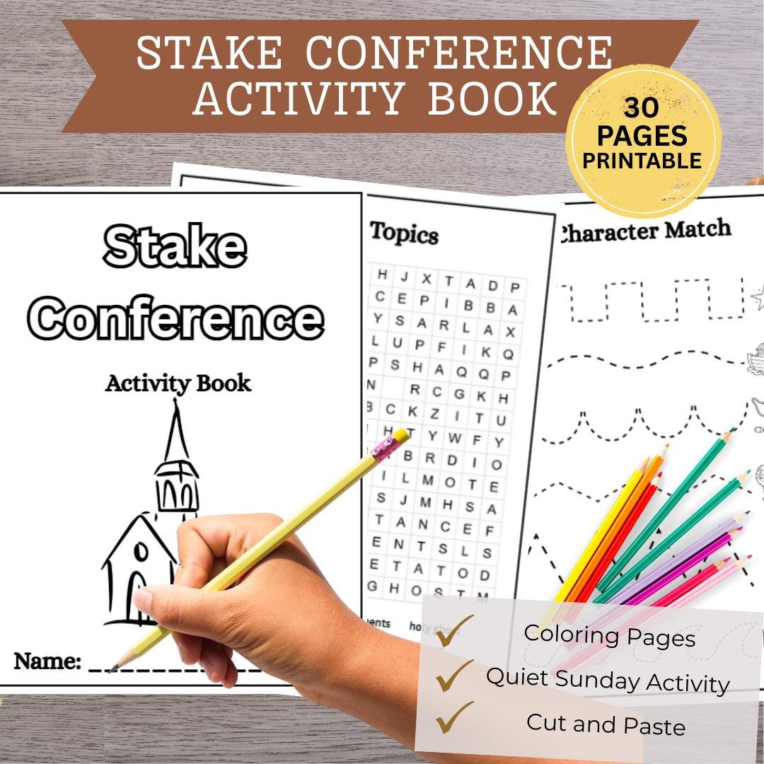 LDS Stake Conference Activity Book for Kids | Printable Busy Book With ...