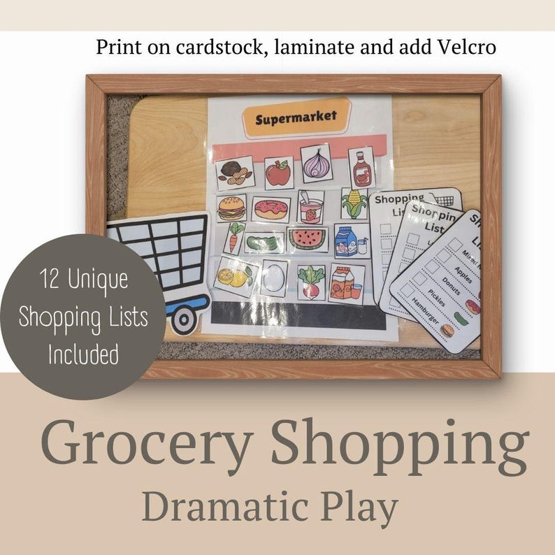 Preschool Grocery Shopping Dramatic Play: Life Skills, Vocabulary ...
