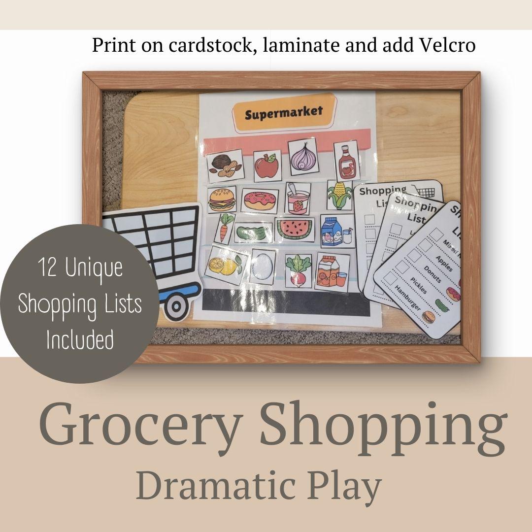Preschool Grocery Shopping Dramatic Play: Life Skills, Vocabulary ...