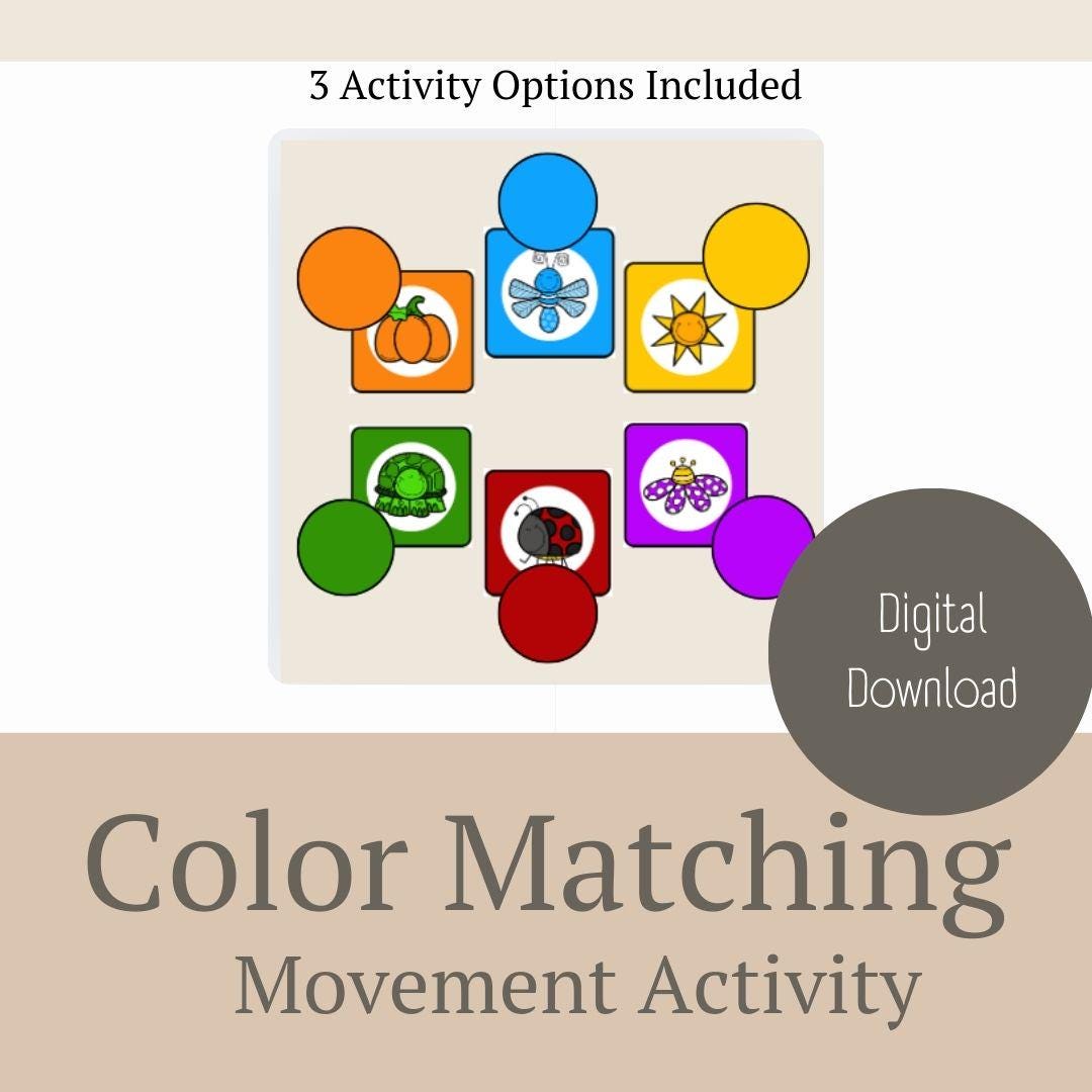 Color Matching and Recognition Movement Activity: Fun Memory ...