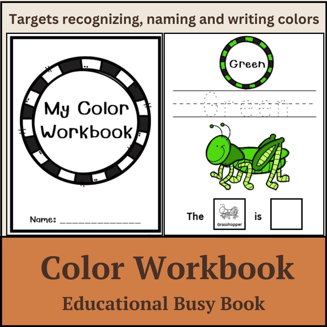 Color Workbook, Learning Colors, Preschool, Kindergarten, Adapted Book ...