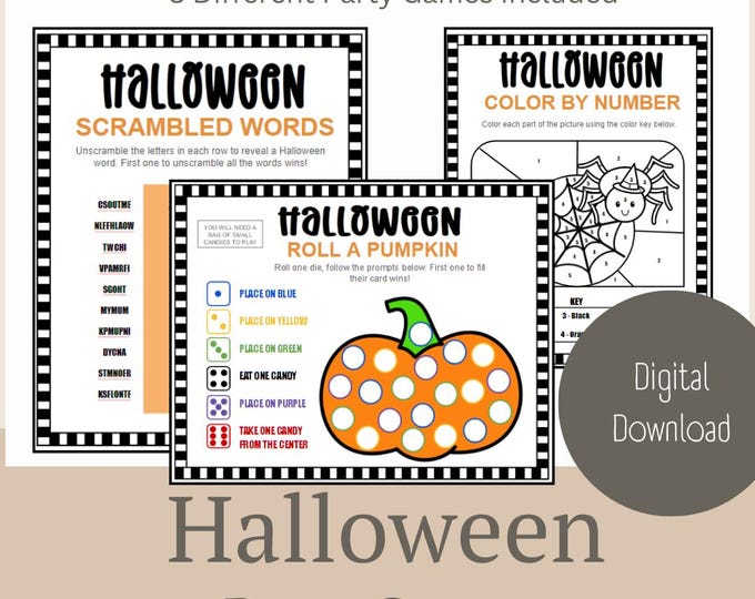 Halloween Games Printable Bundle, Halloween Party Games, Halloween ...