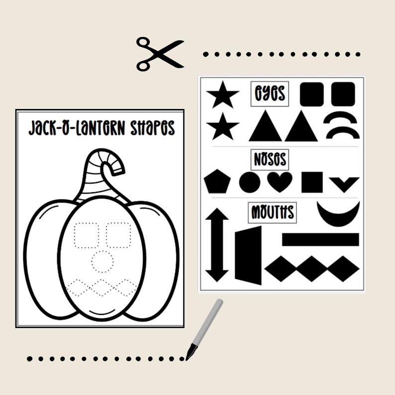 Build a Jack O Lantern, Preschool and Kindergarten Centers, Shape ...