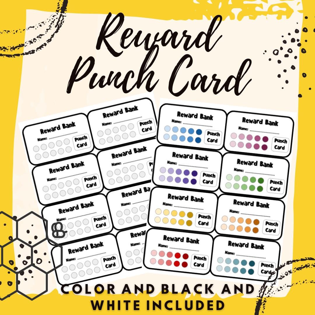 Reward Punch Card - Etsy