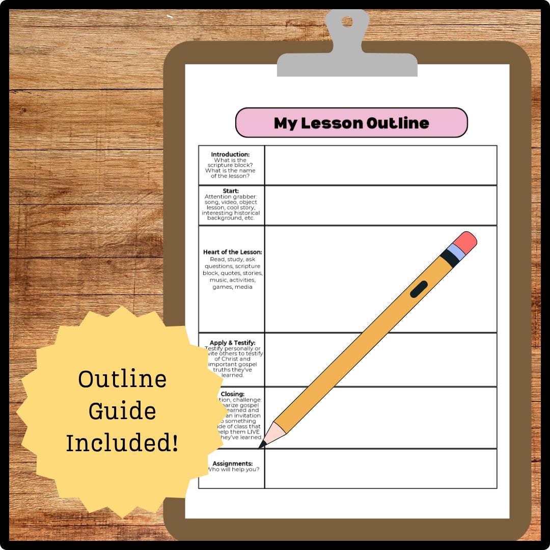 Young Women Lesson Planning Guide | LDS YW Teaching Template and ...