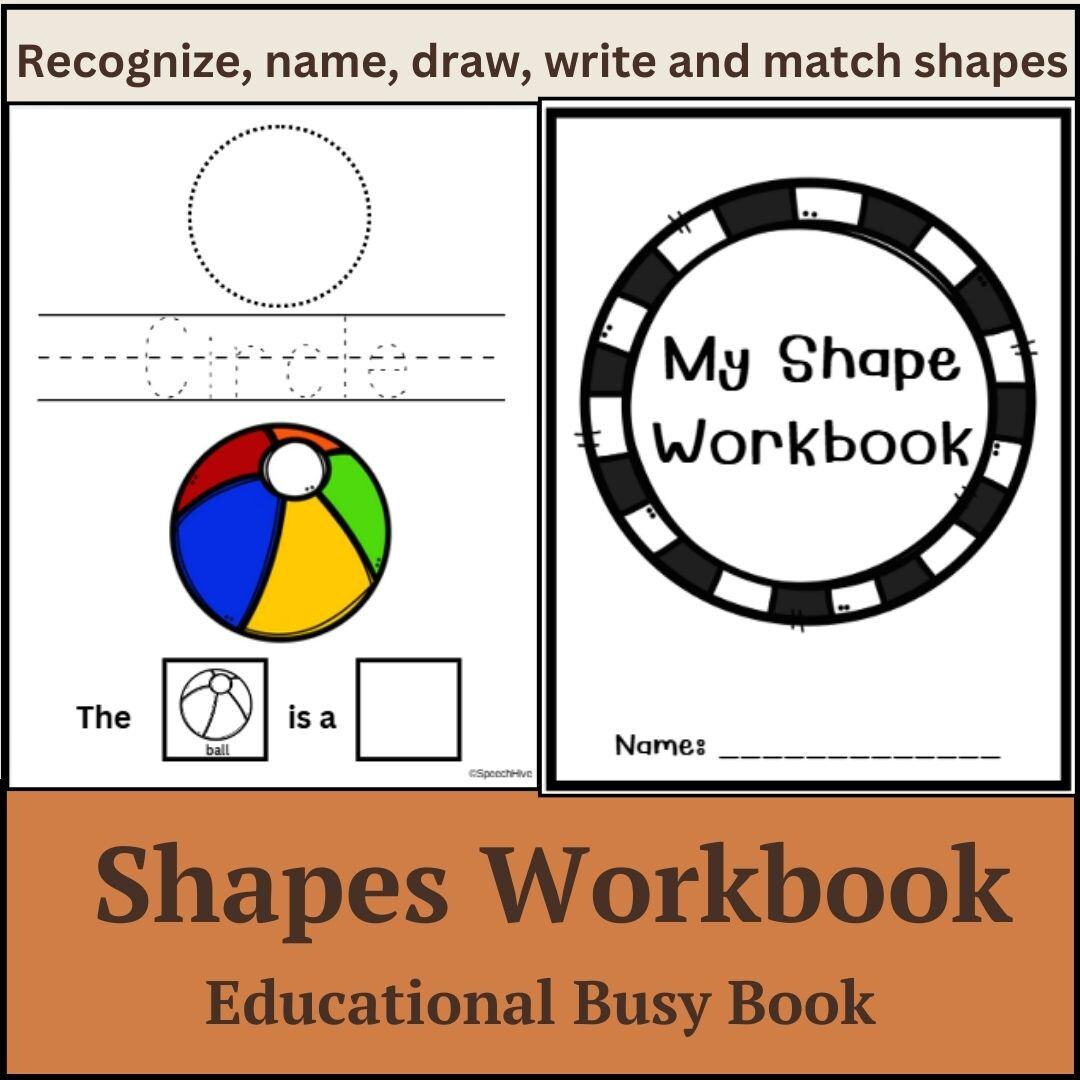 Shapes Workbook, Learning Shapes, Pre-k, Kindergarten, Adapted Book ...