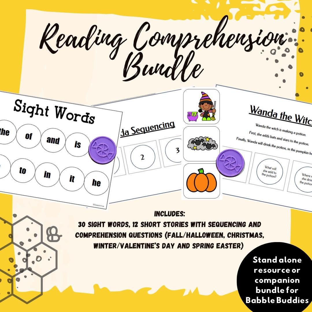 Sight Word and Reading Comprehension Bundle, Short Stories ...
