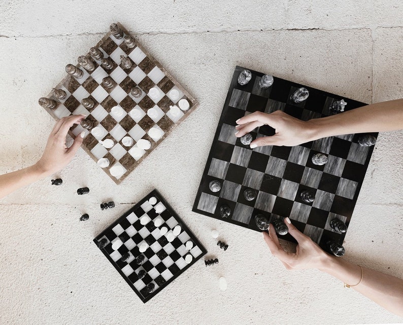 Marble Chessboard - White/brown - Game Set, Pieces, Chess, Marble ...