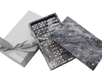 Marble Domino Set Stone, Game Set, Artisanal, Mexican, Gift Box ...