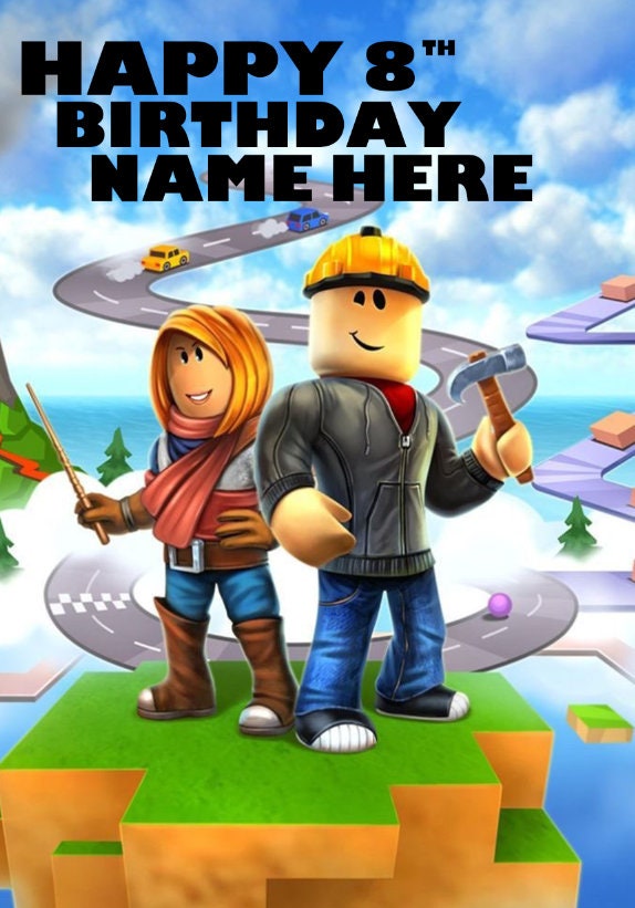 Roblox Birthday Card Personalised Any Name/age Glossy HD 19 - Etsy