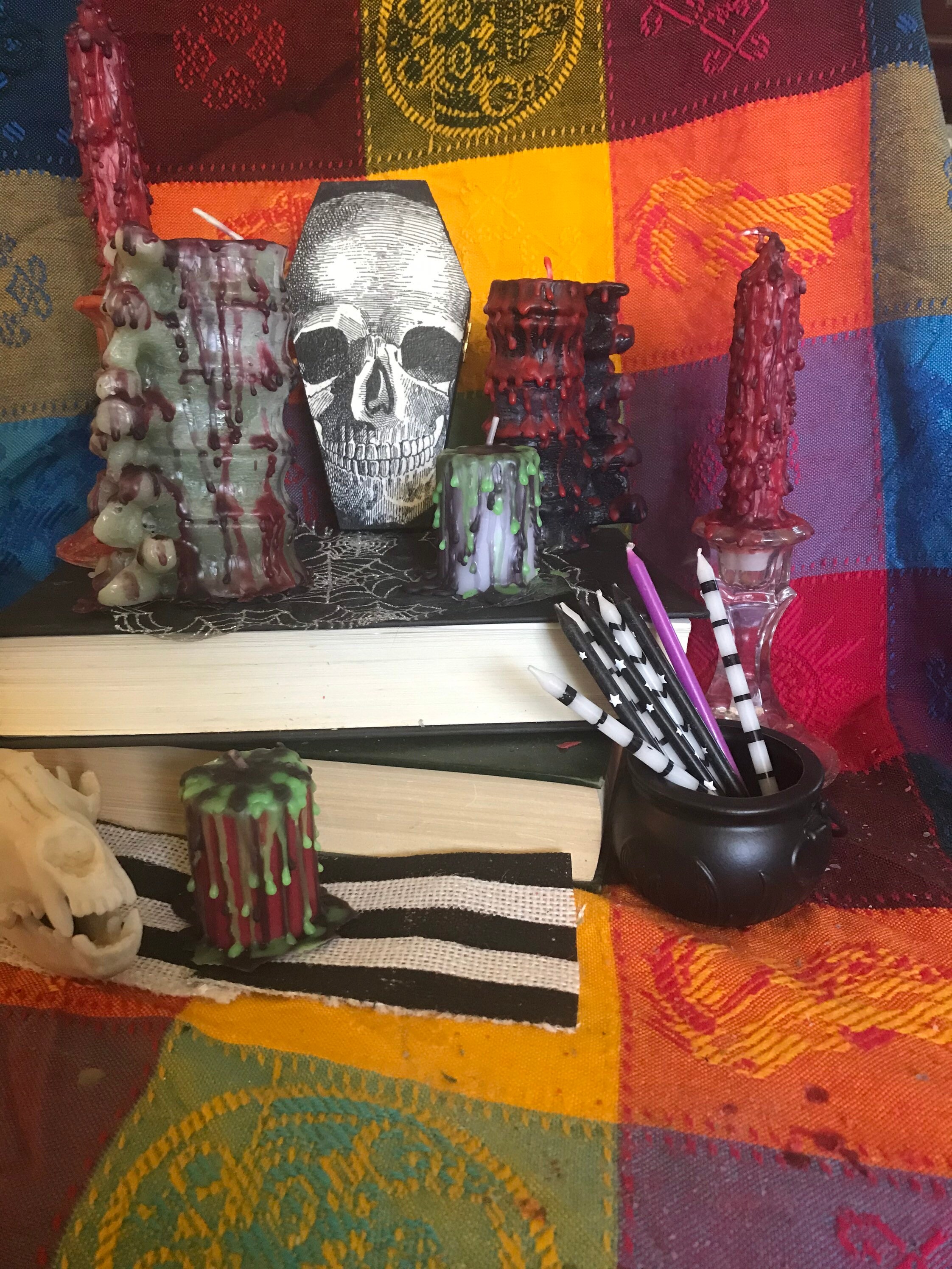 HALLOWEEN CANDLES PAIR, Bleeding Candles, Bloody Candles, Zombie Votive ...