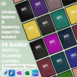 14 LEATHER Goodnotes Covers, Digital Notebook Cover, Notability Cover ...