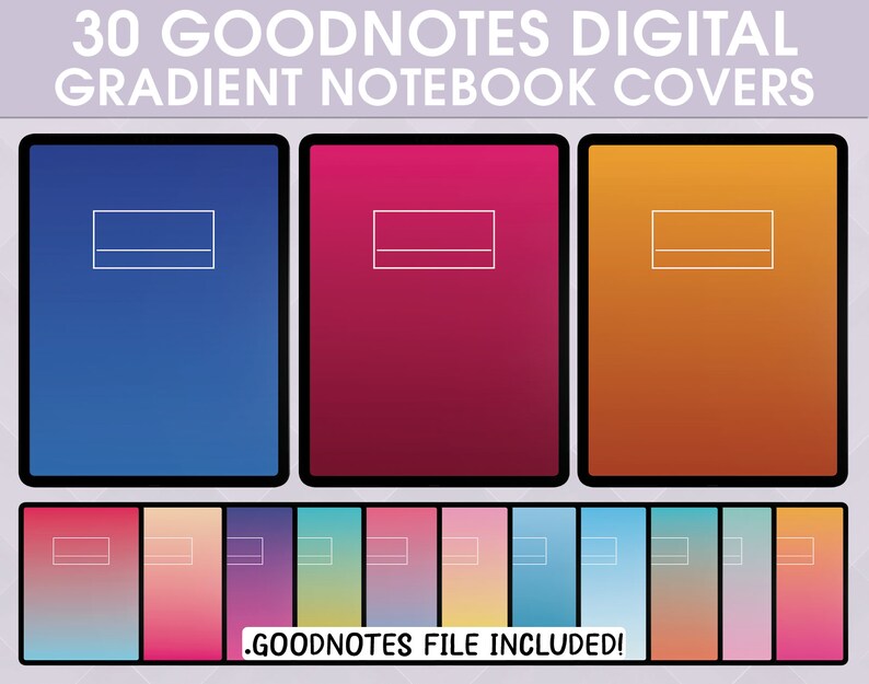 30 GRADIENT Goodnotes Cover Digital Notebook Cover Colorful - Etsy