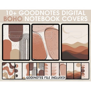 10 MINIMAL BOHO Goodnotes Covers, Digital Notebook Cover, Boho Notebook ...