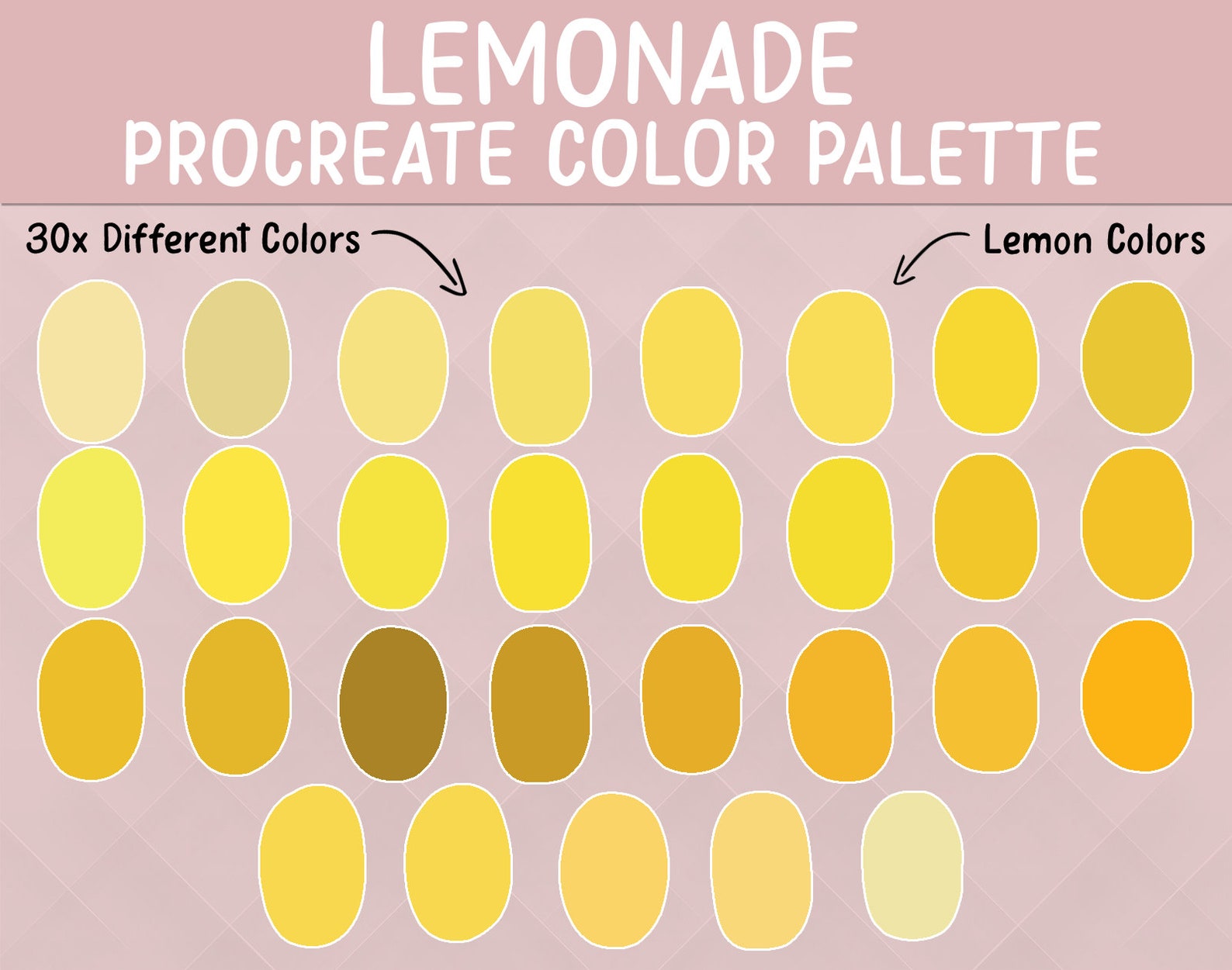Lemonade Digital Color Palette Procreate Swatches Procreate | Etsy
