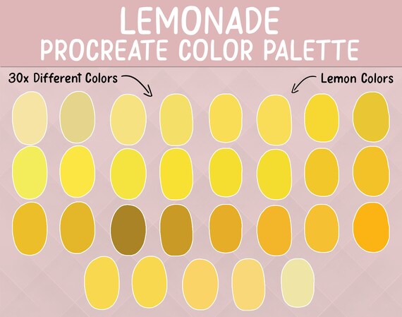 Lemonade Digital Color Palette Procreate Swatches Procreate | Etsy