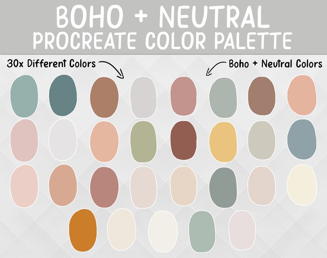 Boho Neutral Digital Color Palette Procreate Swatches - Etsy