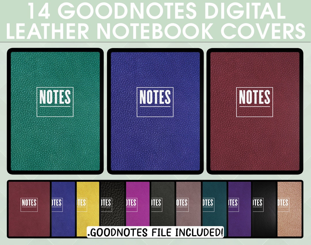 14 LEATHER Goodnotes Covers Digital Notebook Cover - Etsy