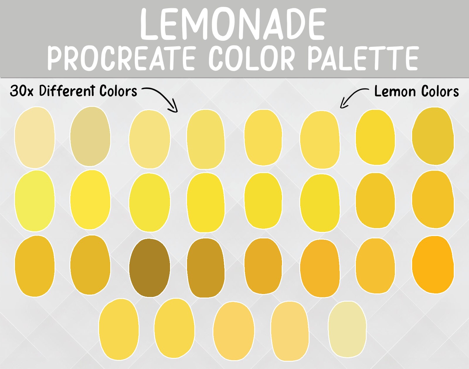 Lemonade Digital Color Palette Procreate Swatches Procreate - Etsy