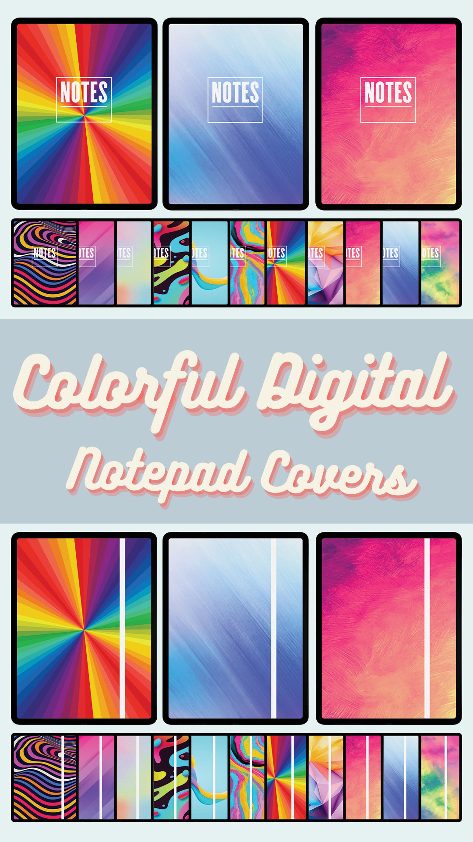 70 MINIMAL COLORFUL Goodnotes Covers Digital Notebook Cover - Etsy