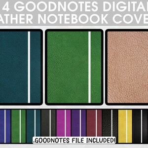 14 LEATHER Goodnotes Covers Digital Notebook Cover (Instant Download ...