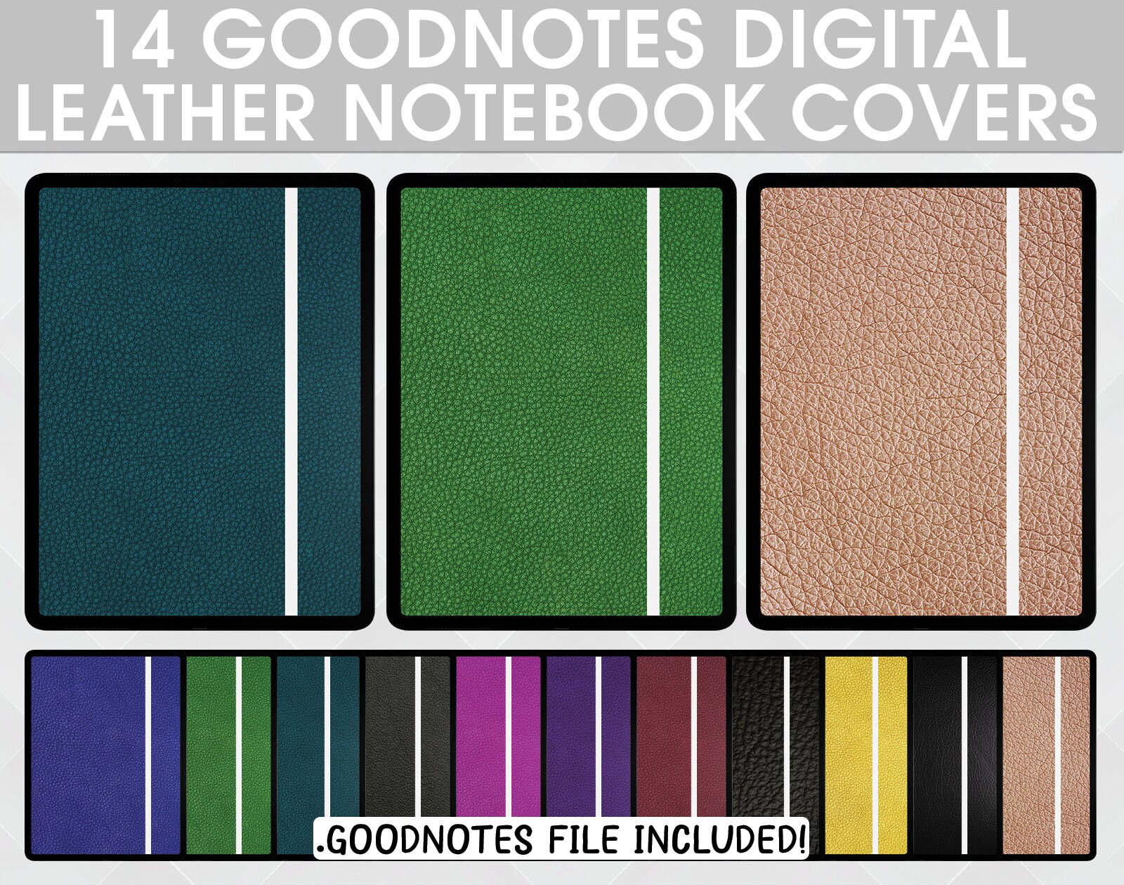14 LEATHER Goodnotes Covers Digital Notebook Cover - Etsy