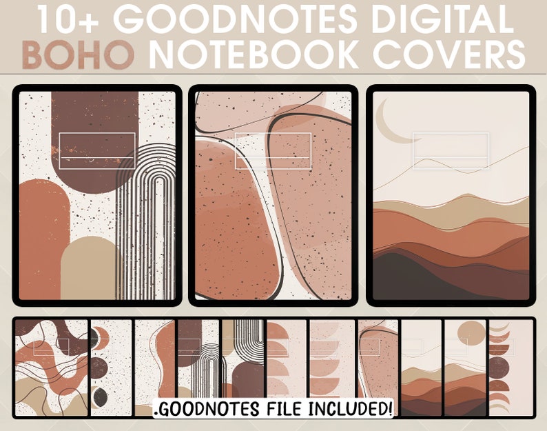 10 MINIMAL BOHO Goodnotes Covers Digital Notebook Cover Boho - Etsy