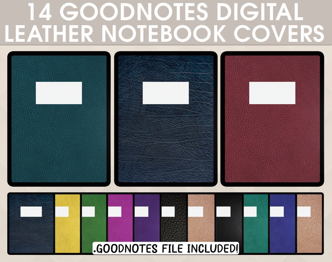 14 LEATHER Goodnotes Covers Digital Notebook Cover - Etsy