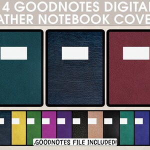 14 LEATHER Goodnotes Covers Digital Notebook Cover - Etsy