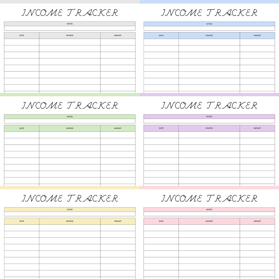 Printable INCOME TRACKER Income Tracker Income Tracker Pdf - Etsy