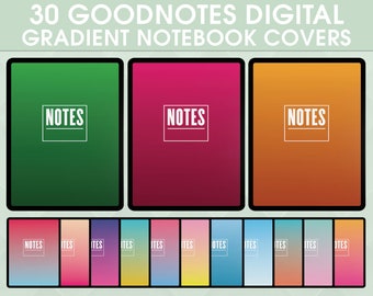 30 GRADIENT Goodnotes Cover Digital Notebook Cover Colorful | Etsy