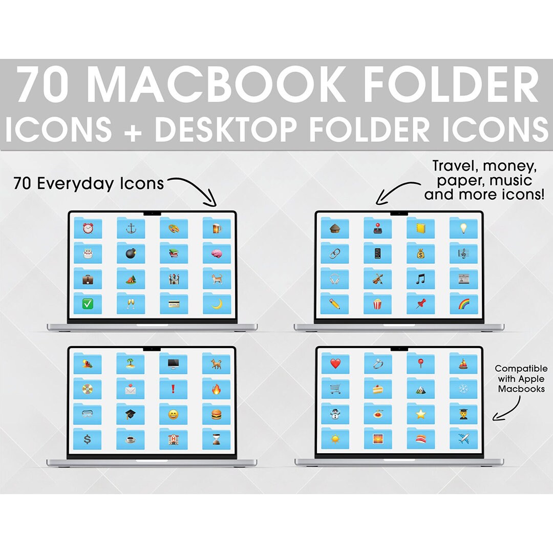 70 Emoji MacBook FOLDER Icons, Desktop Folders, Imac Folders, Aesthetic ...