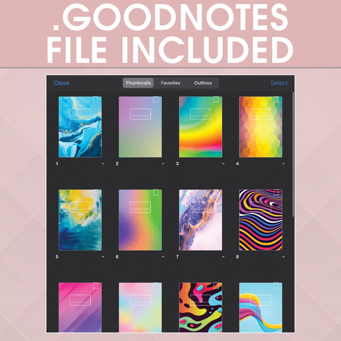 15 MINIMAL COLORFUL Goodnotes Covers Digital Notebook Cover - Etsy