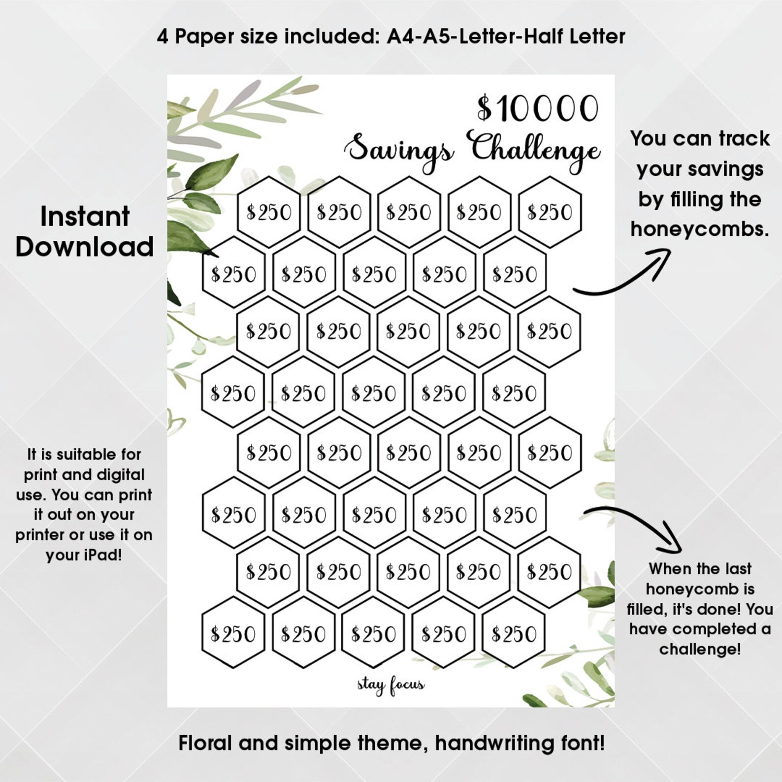 Printable Savings Challenge Digital Saving Papers Digital - Etsy