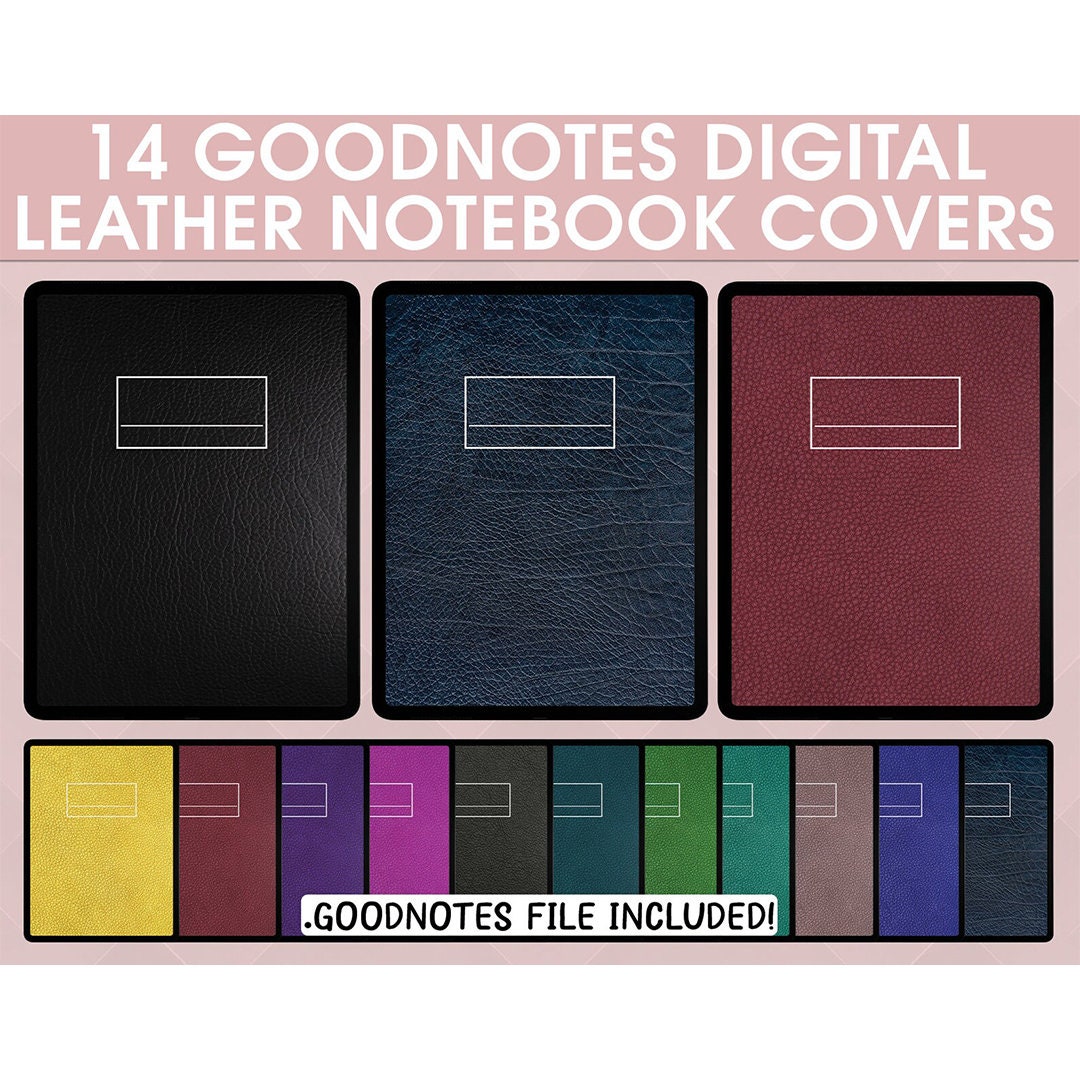 14 LEATHER Goodnotes Covers, Digital Notebook Cover, Notability Cover ...