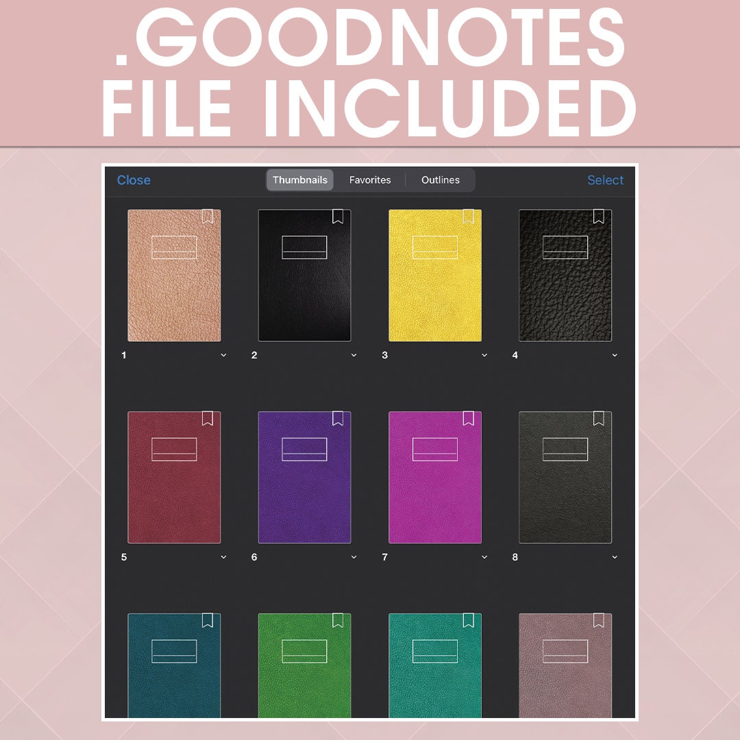 14 LEATHER Goodnotes Covers Digital Notebook Cover - Etsy