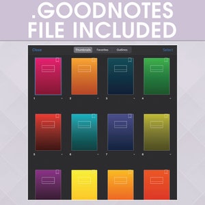 30 GRADIENT Goodnotes Cover, Digital Notebook Cover, Colorful Notepad ...