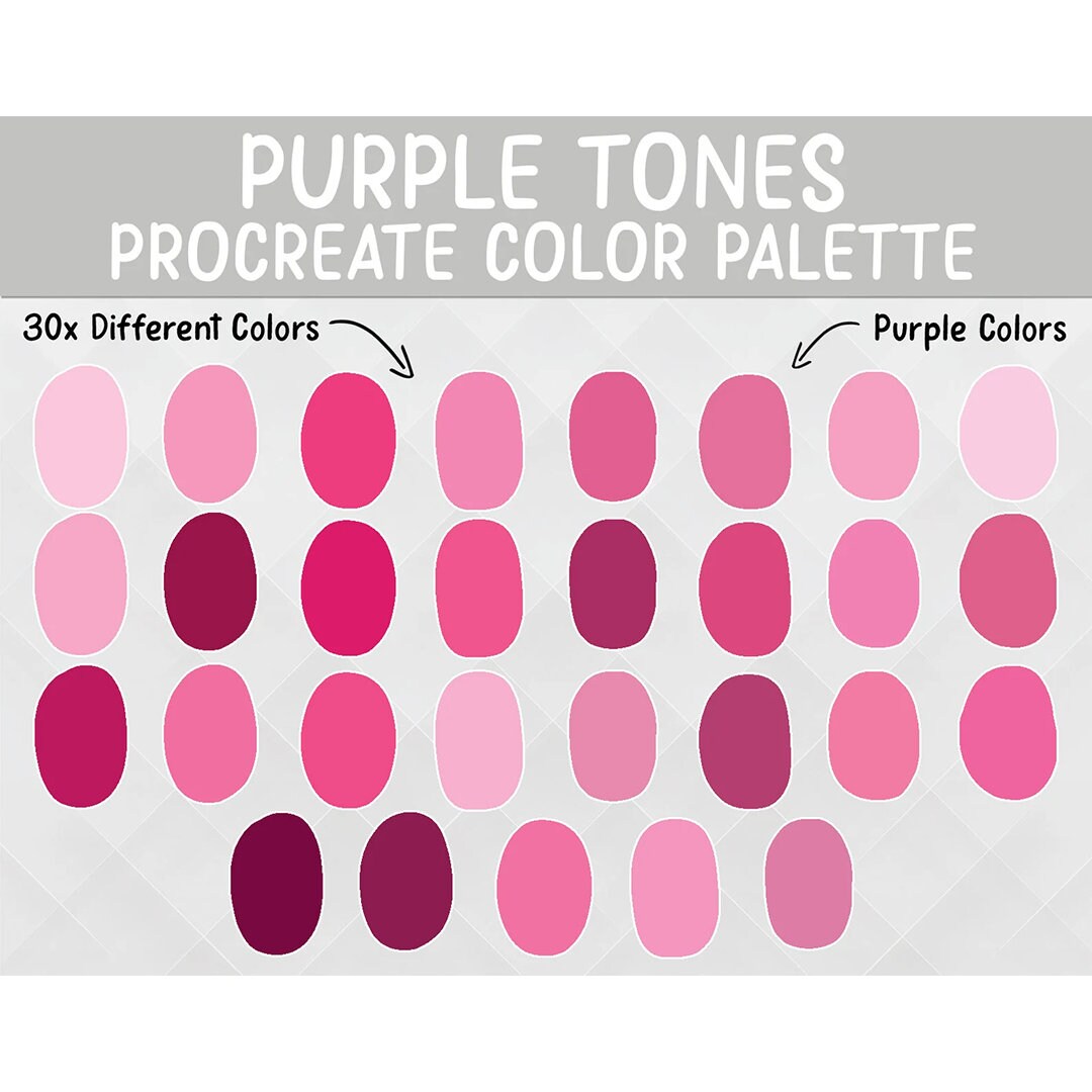Purple Tone Digital Color Palette, Procreate Swatches, Procreate Colors ...
