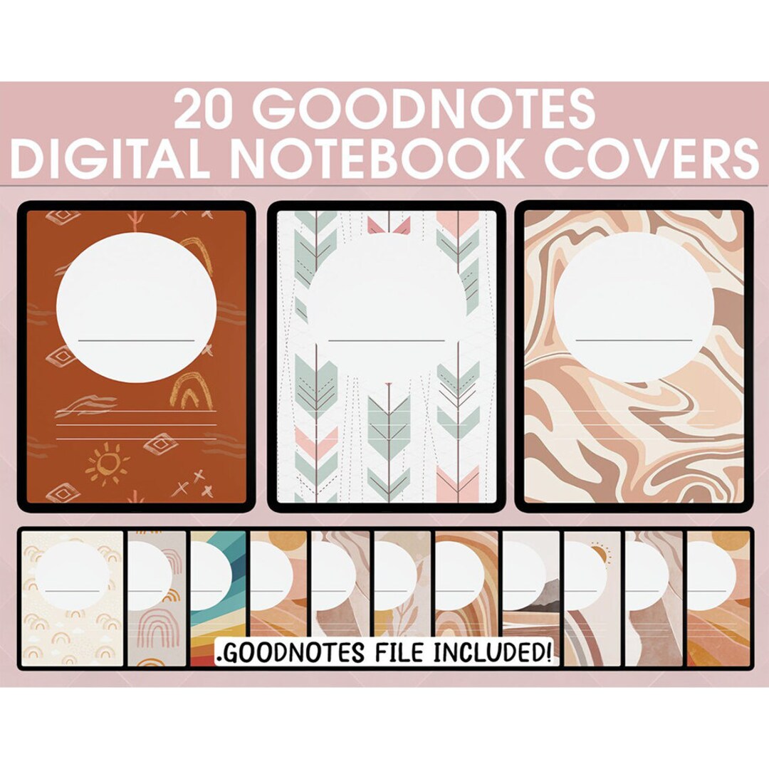 20 MINIMAL BOHO Goodnotes Covers, Digital Notebook Cover, Boho Notebook ...