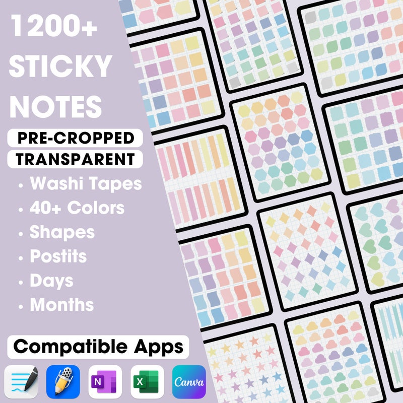 Aesthetic Sticky Notes - Etsy