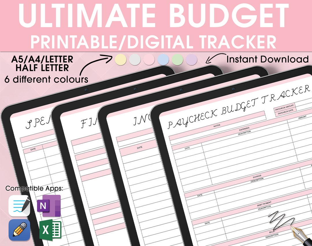 Printable ULTIMATE BUDGET TRACKER Financial Goals Tracker - Etsy