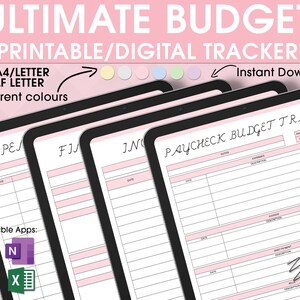 Printable ULTIMATE BUDGET TRACKER Financial Goals Tracker - Etsy