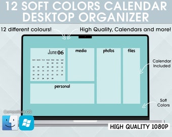 12 MINIMAL CALENDAR Desktop Organizer Desktop Wallpaper | Etsy