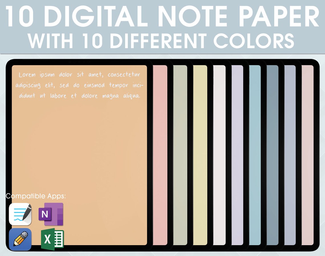 10 DIGITAL NOTEPAD SHEET Goodnotes Sheet Notability Sheet | Etsy